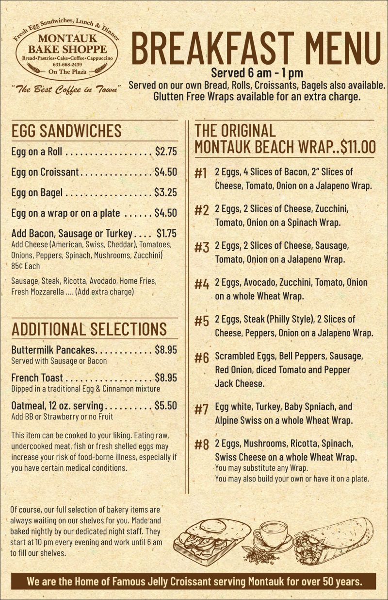 MENU – MTK Bake Shoppe